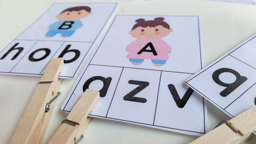 Alphabet Clip Cards Printable Letters Recognition Literacy - Etsy