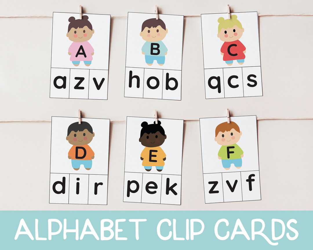 Alphabet Clip Cards, Printable, Letters Recognition, Literacy, Learning ...