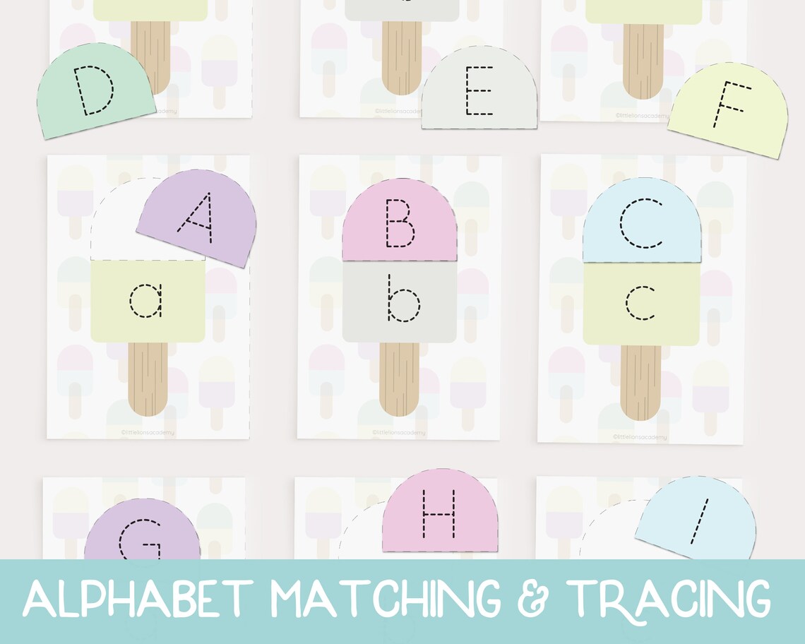 Alphabet Matching Cards, Letter Match Printable, Uppercase Lowercase ...