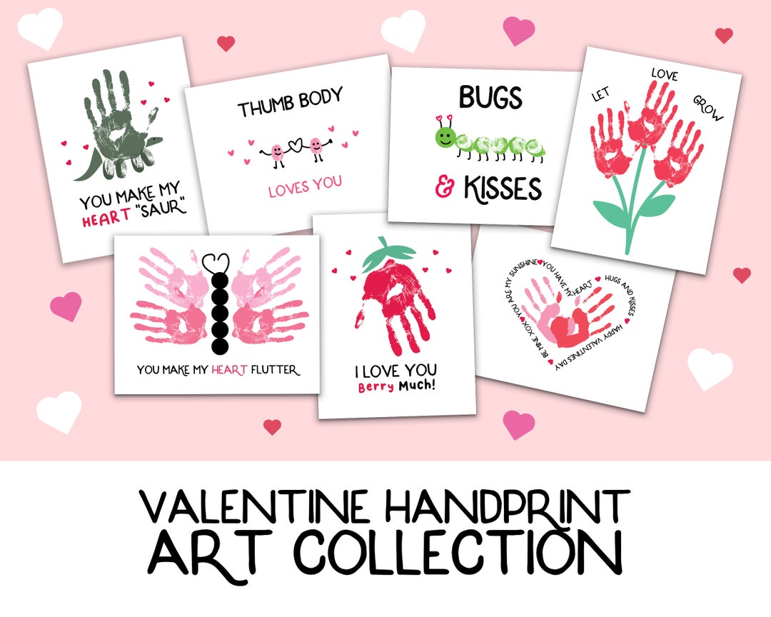 Valentine Handprint Art, DIY Kid Craft, Valentine Handprint Craft, Kids ...