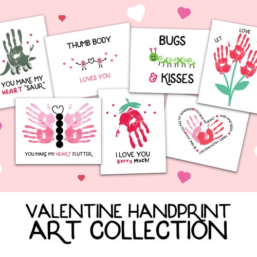 Valentine's Day Handprint Art Printable Craft for Kids - Etsy