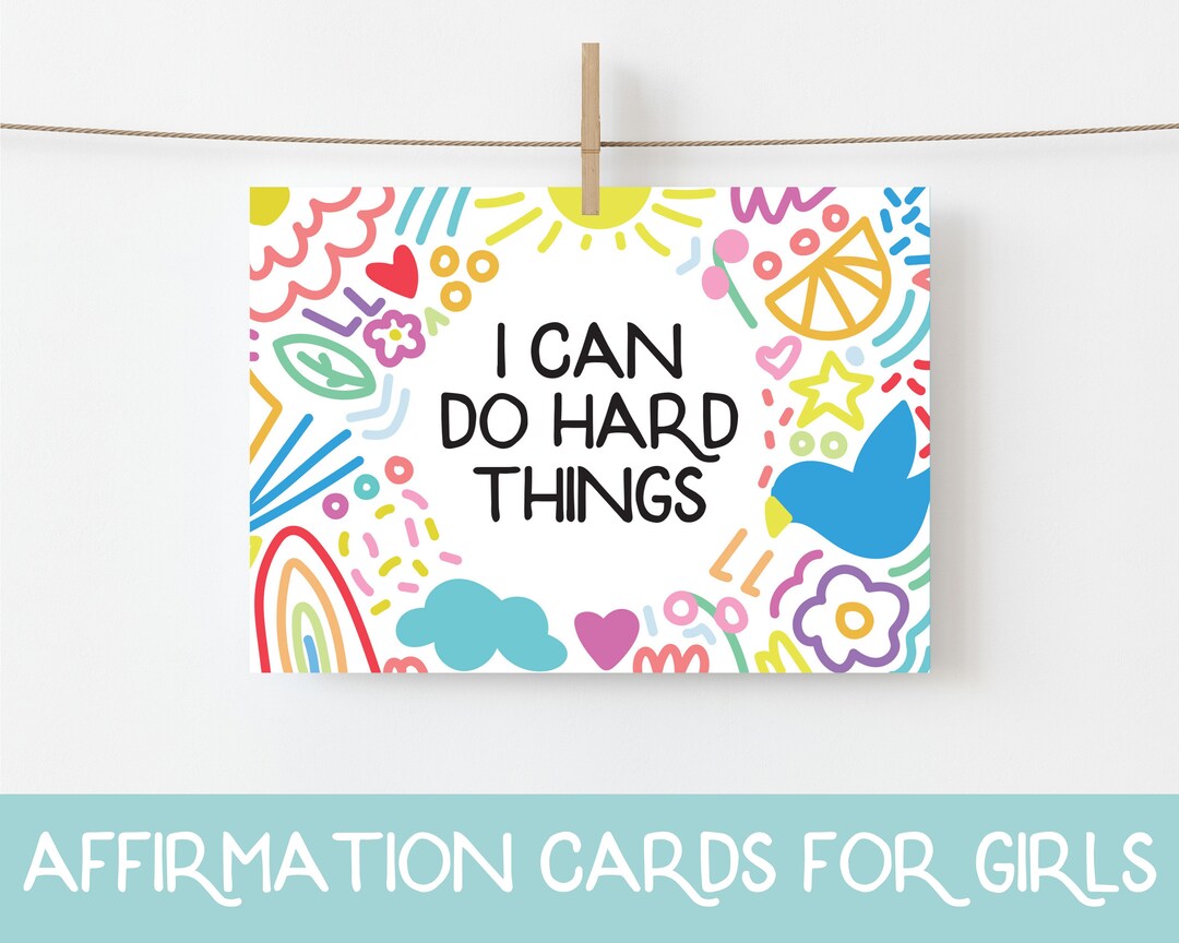 Tarjetas de afirmación para niñas, Tarjetas de afirmación imprimibles ...