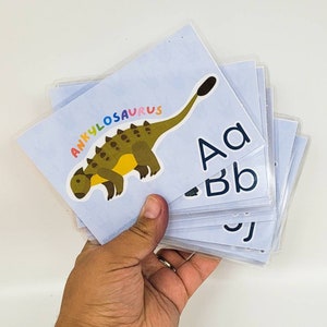 Dinosaur Alphabet Flashcards, Alphabet Printable, ABC Cards, Flash ...
