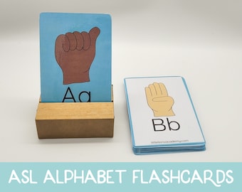 ASL Alphabet Flashcards Sign Language Alphabet Deaf | Etsy