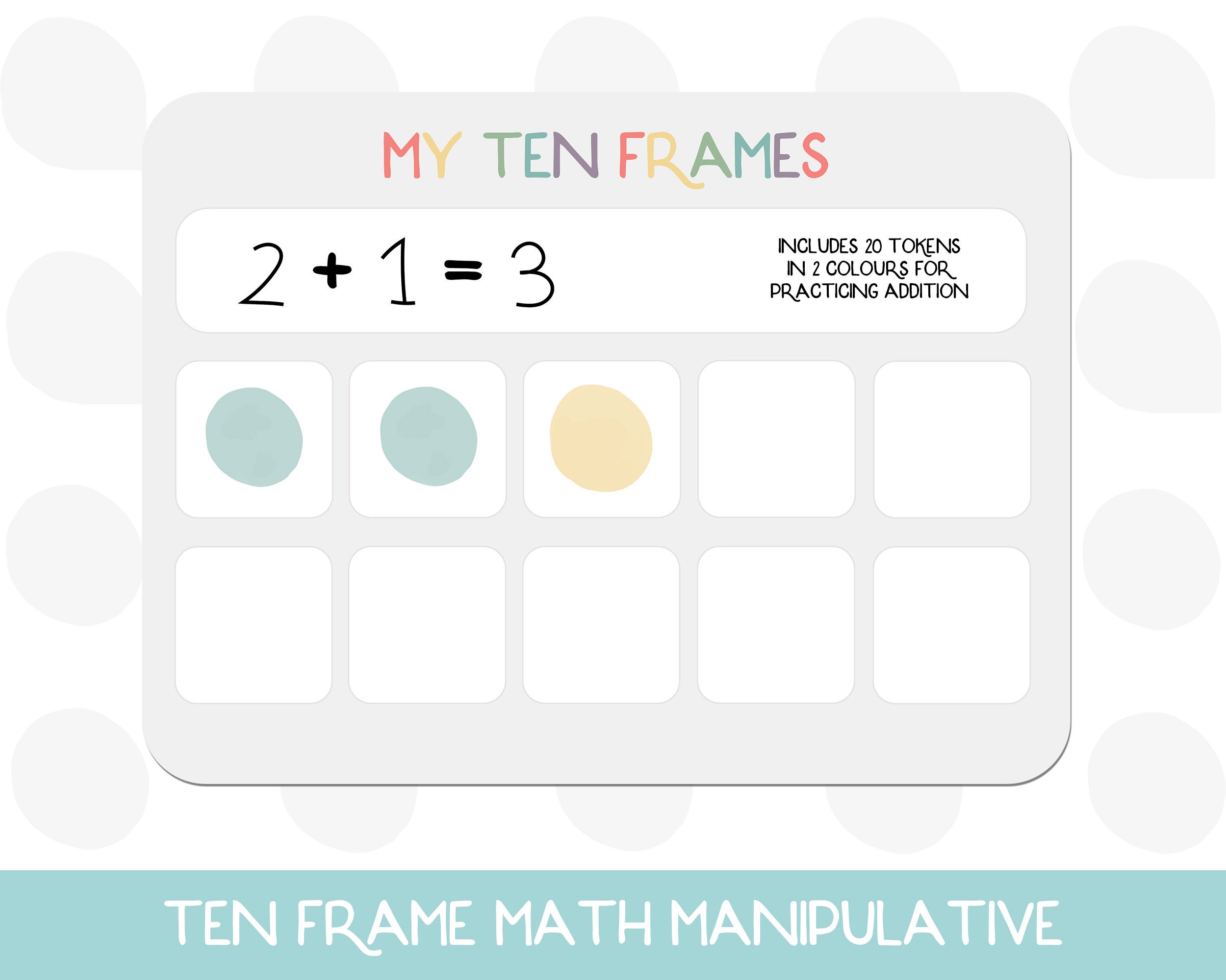 Ten Frame Printable, Math Manipulative, Montessori Math, Addition ...