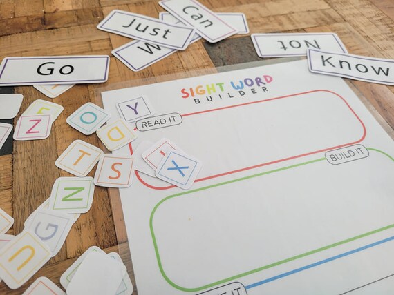 Sight Word Builder Printable Reading Literacy Spelling | Etsy