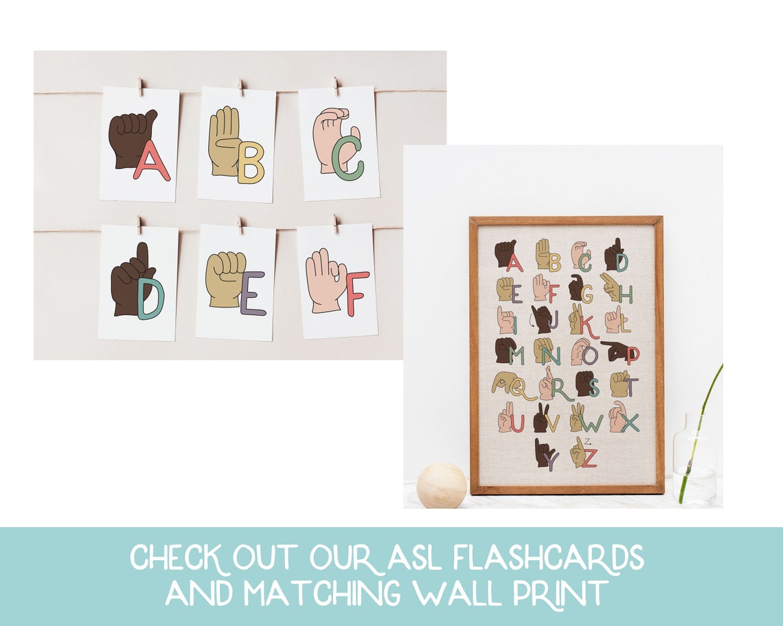 ASL Alphabet Puzzle, Sign Language Alphabet, ASL Print, Signing ...