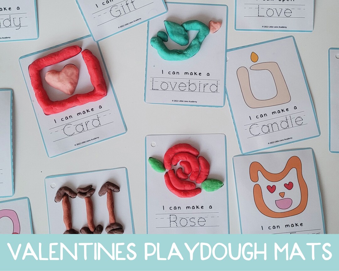 Valentines Playdough Mats, Playdough Mats, Valentine Activities, Kids ...
