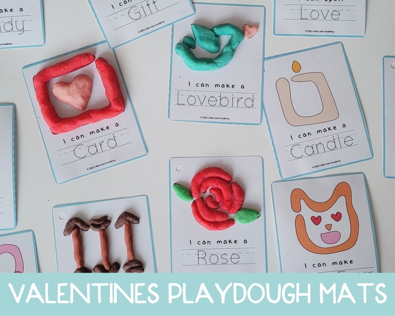 Valentines Playdough Mats, Playdough Mats, Valentine Activities, Kids ...