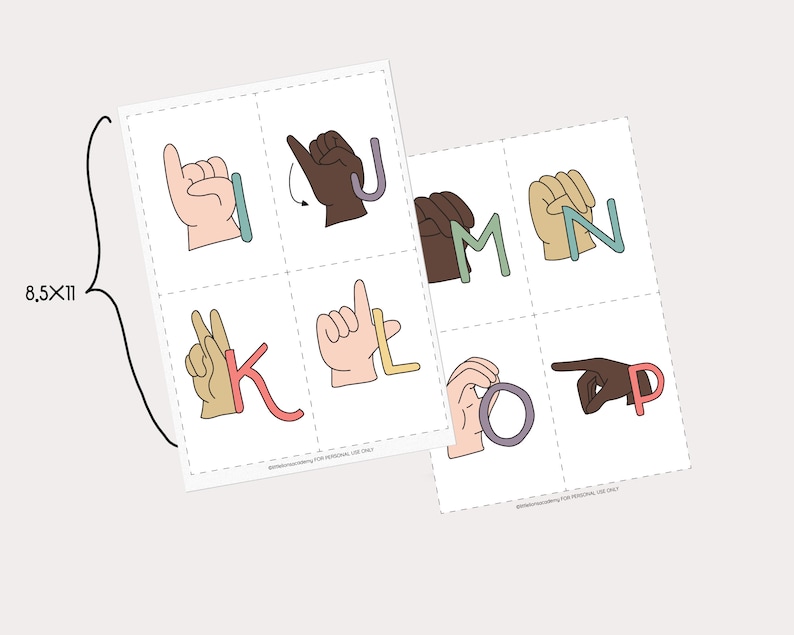 ASL Alphabet Flashcards, Sign Language Alphabet, Deaf Education ...