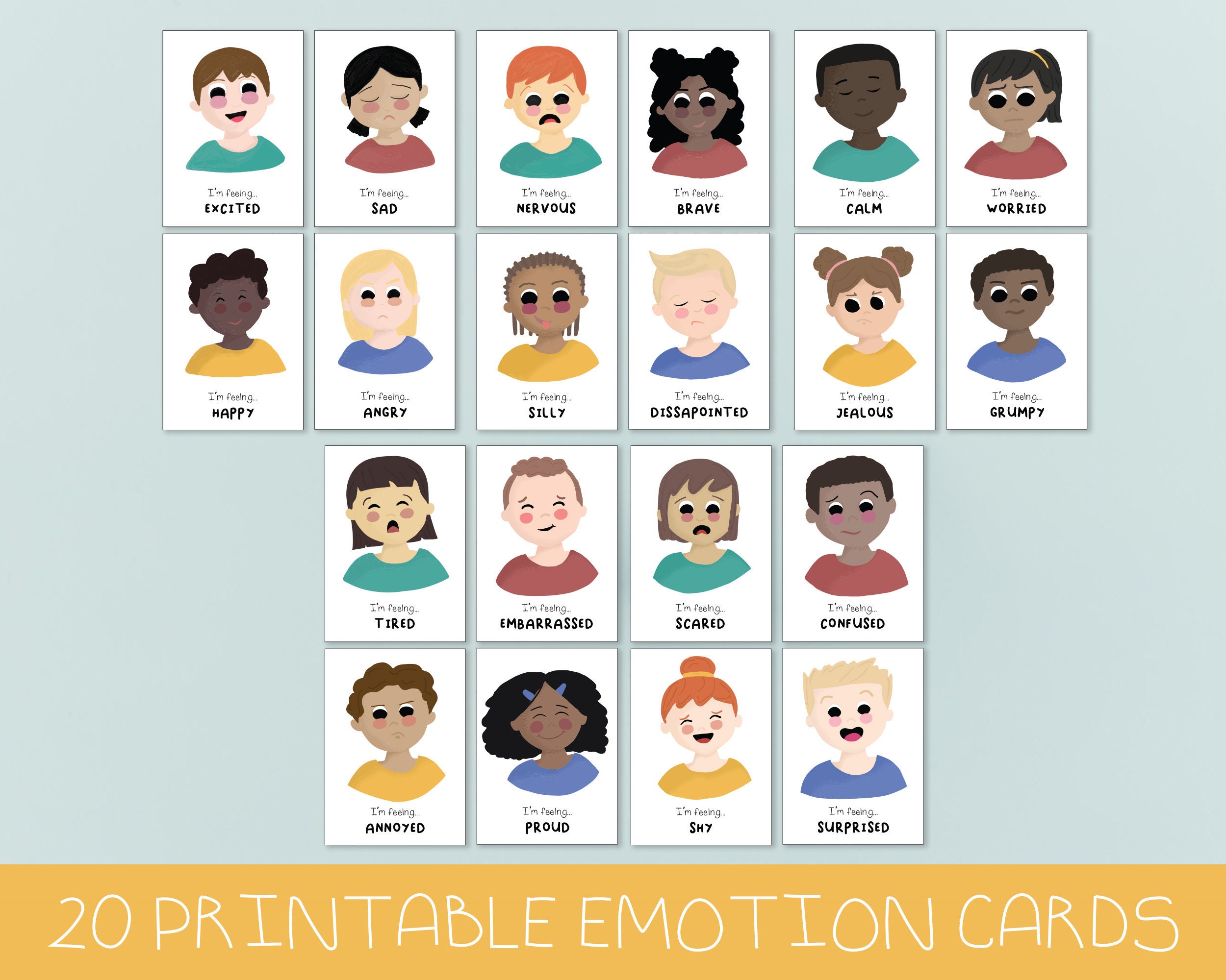 Emotion Cards, Emotions Preschool, Feelings Cards, Flashcards for Kids ...