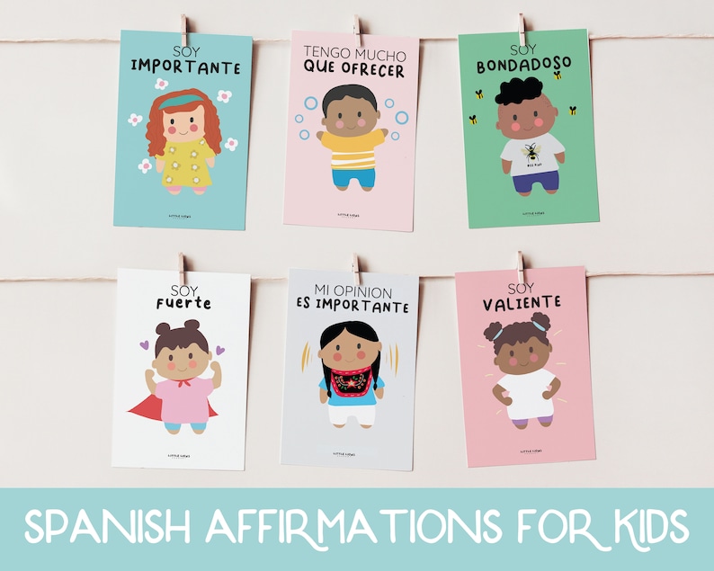 Spanish Affirmation Cards for Kids, Afirmaciones Para Niños, Self Love ...