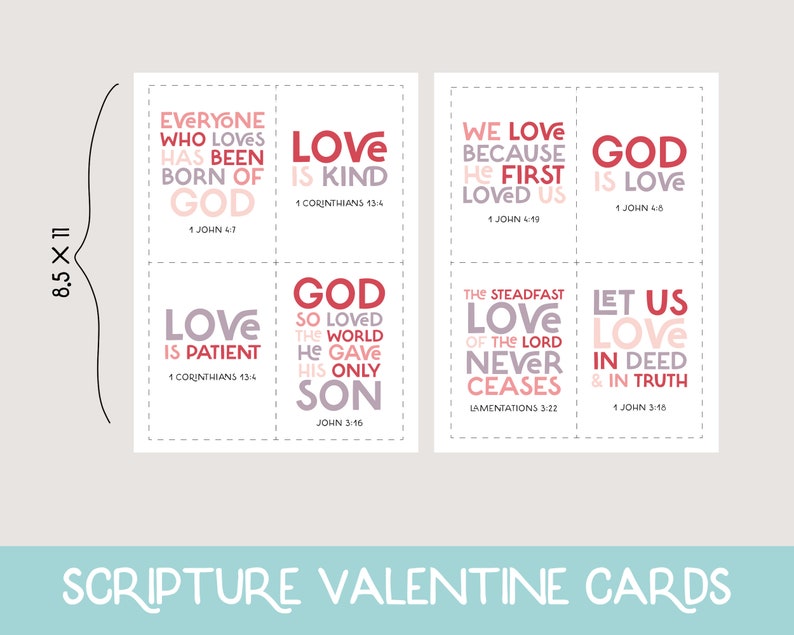 Scripture Valentine Cards, Bible Verse Card, Printable Valentine Cards ...