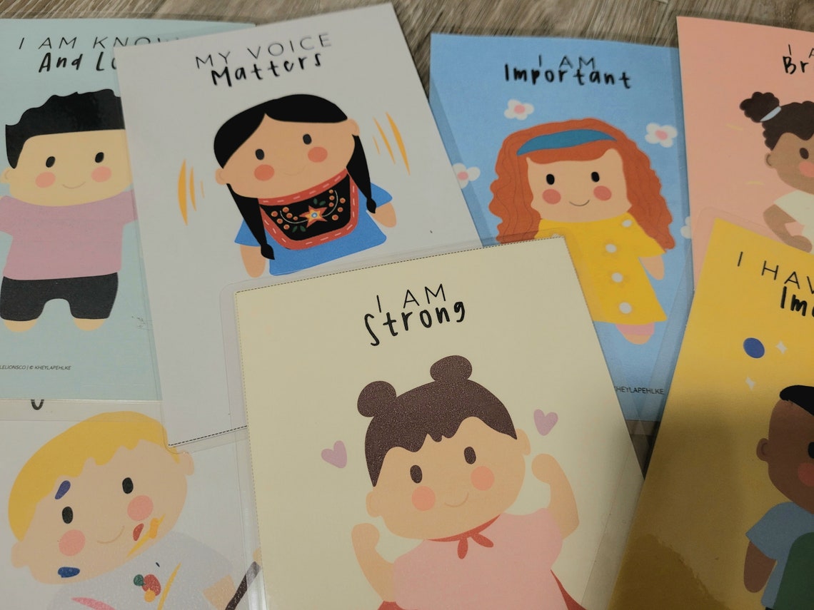 English and Spanish Affirmation Cards for Kids Printable | Etsy