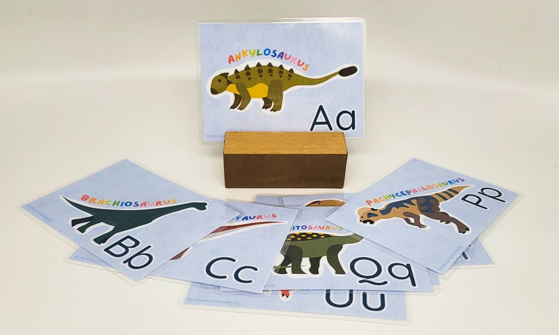 Dinosaur Alphabet Flashcards Alphabet Printable ABC Cards - Etsy