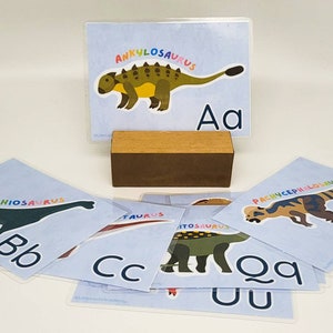 Dinosaur Alphabet Flashcards, Alphabet Printable, ABC Cards, Flash ...