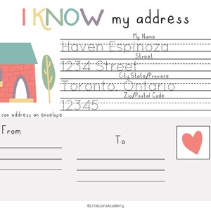 Editable Address Kids Activity, Address Practice, Homeschool Printable ...