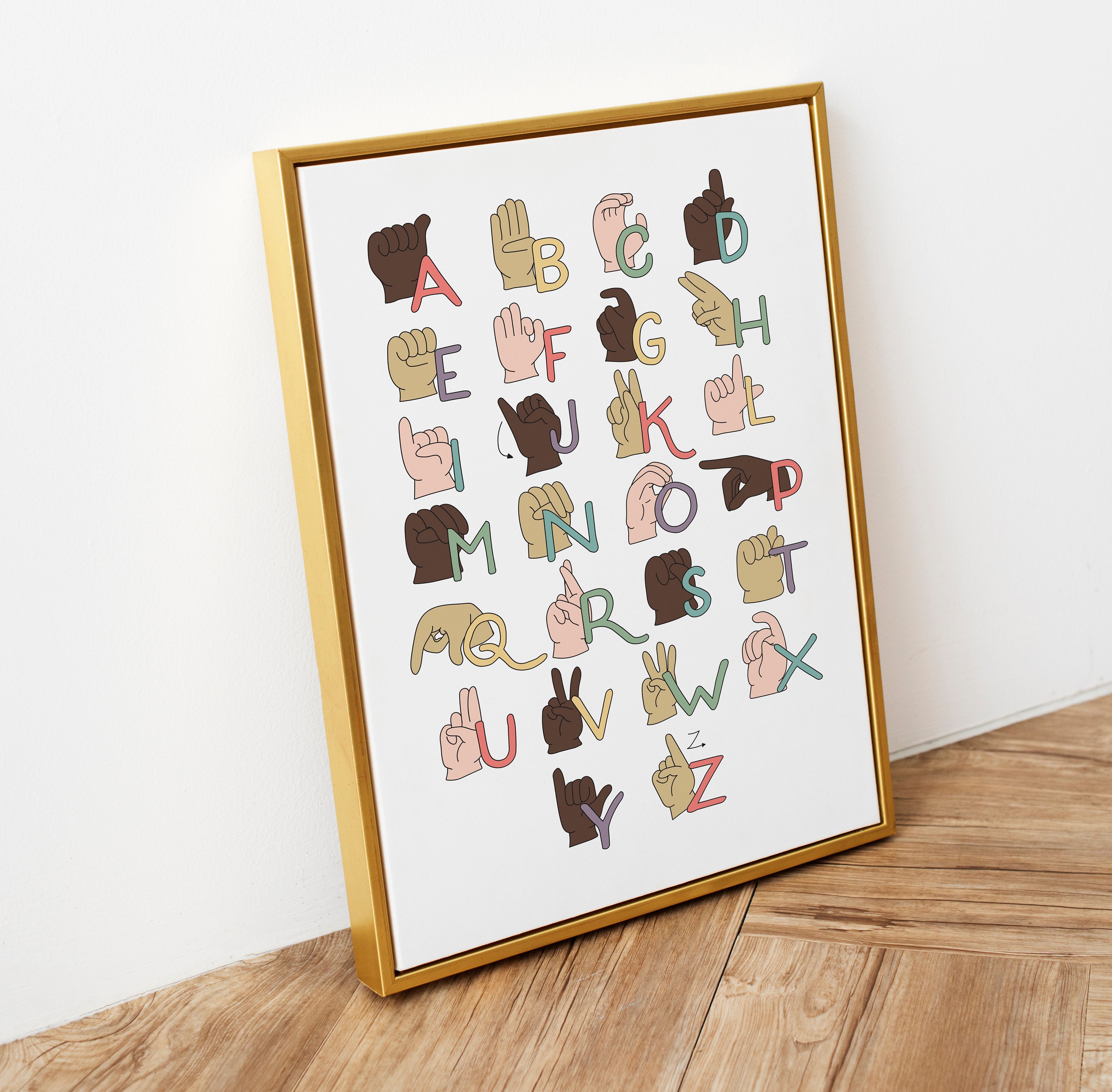 American Sign Language Poster ASL Alphabet Printable Wall - Etsy