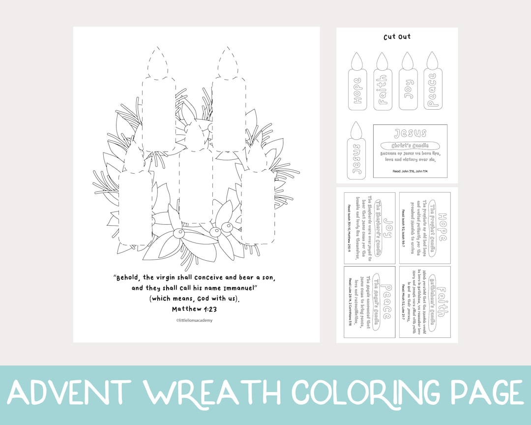 Advent Wreath, Advent Coloring Page, Christmas Wreath, Advent Candles ...