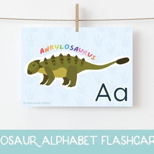 Dinosaur Alphabet Flashcards, Alphabet Printable, ABC Cards, Flash ...