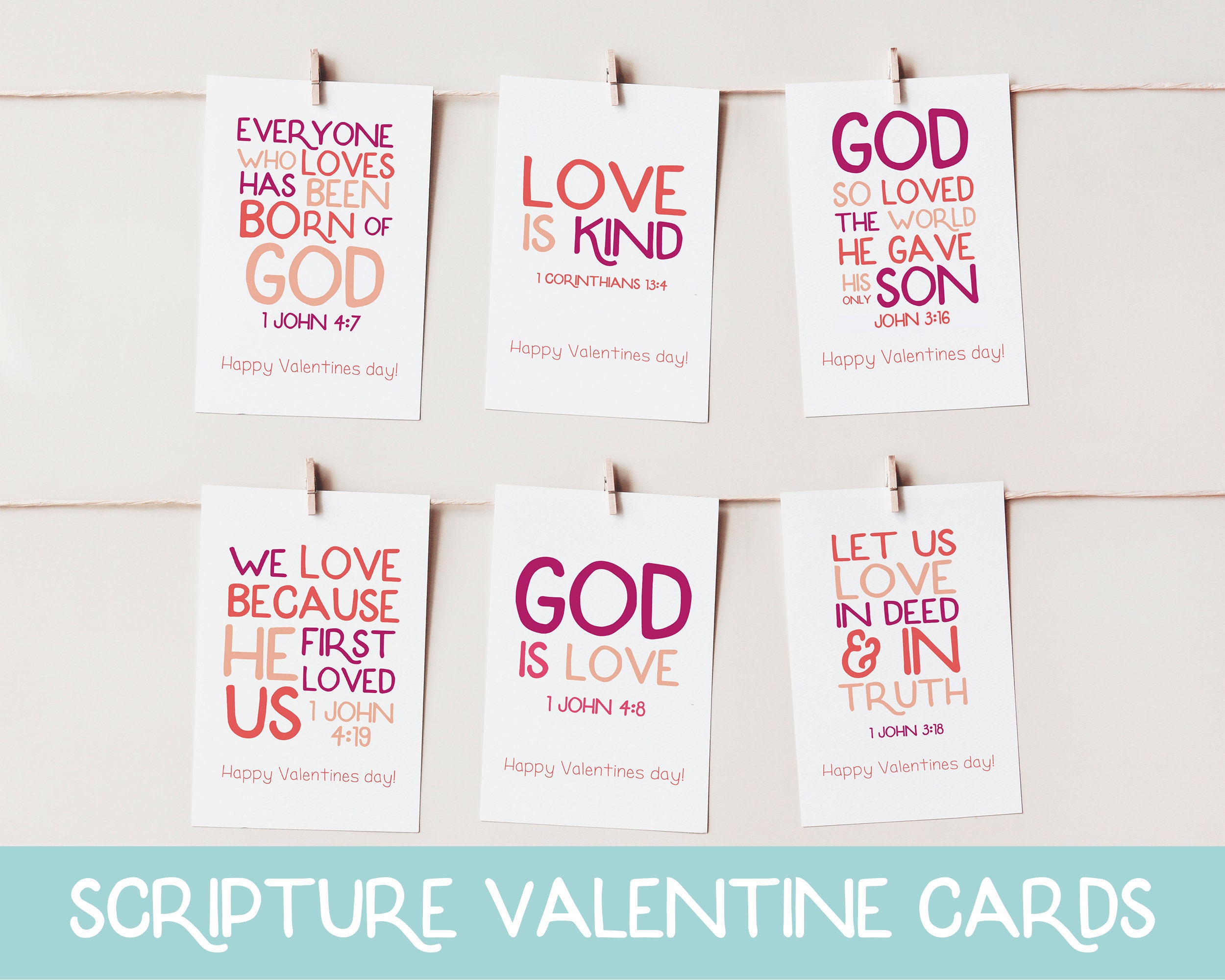 Scripture Valentine Cards, Printable Valentine Cards, Christian ...