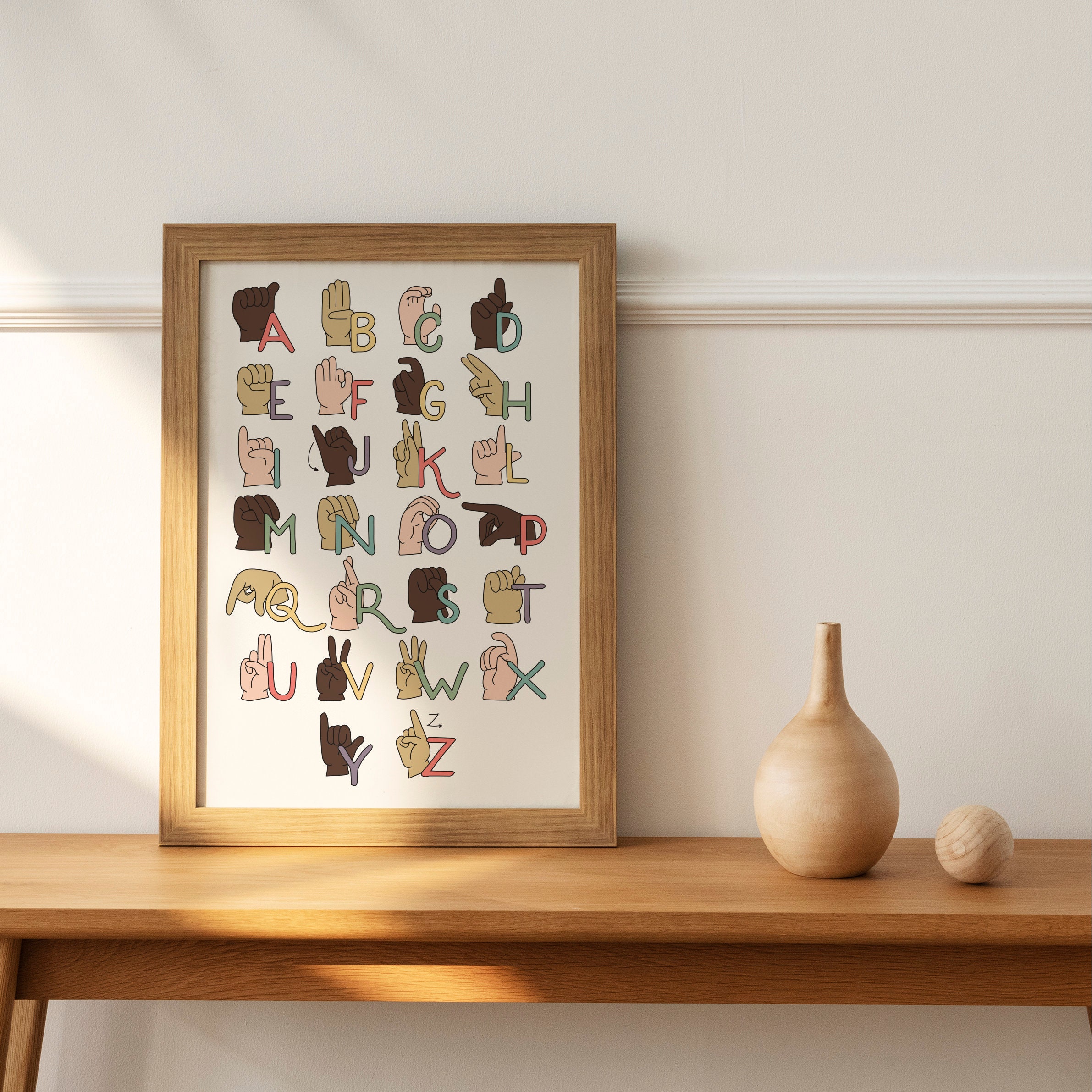 American Sign Language Poster ASL Alphabet Printable Wall - Etsy