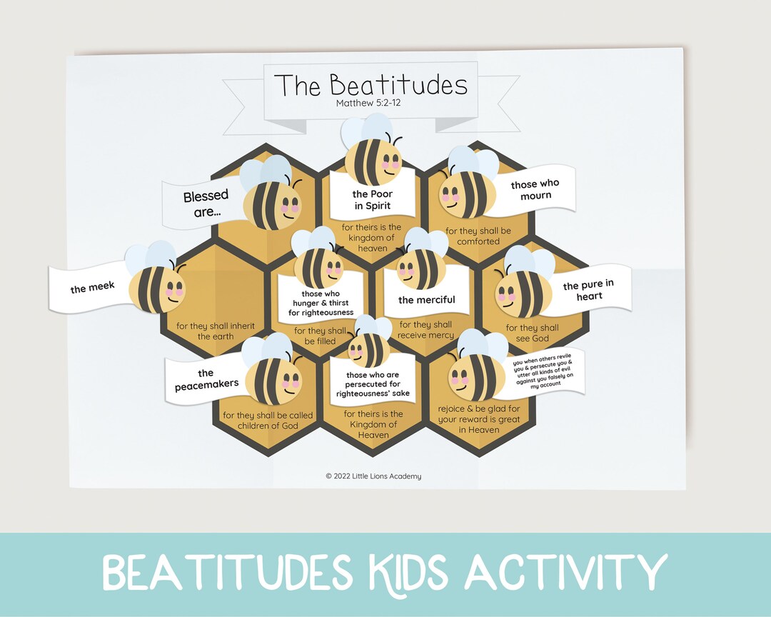 Beatitudes Kids Activity, Sermon on the Mount for Kids, Memory Verse ...