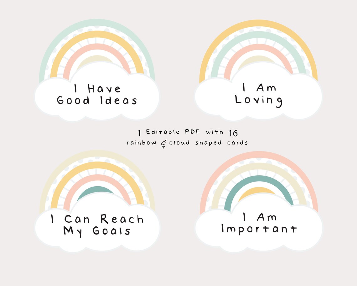 Editable Affirmation Station, Printable Affirmation Cards for Kids ...