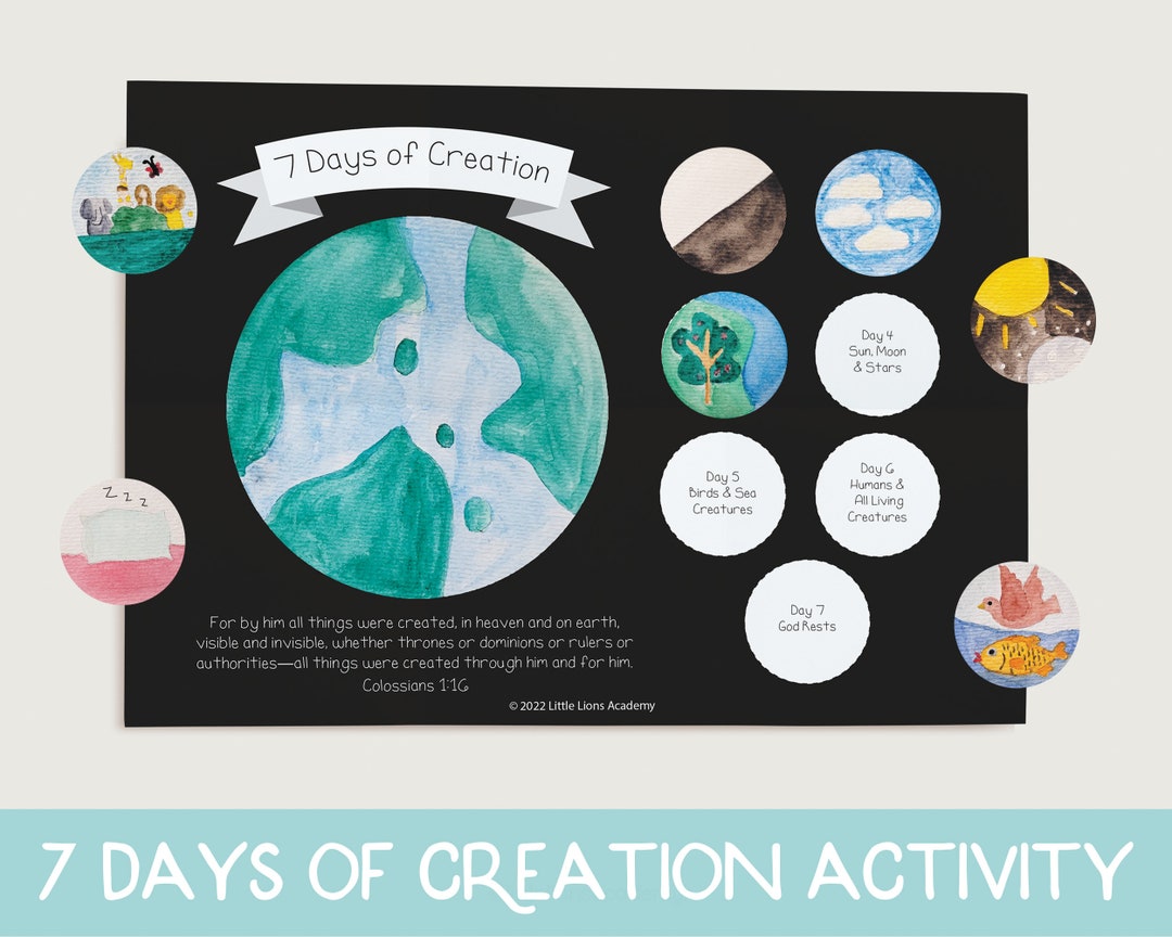7 Days of Creation Printable, Christian Kids Printable, Bible ...
