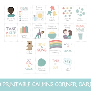 Calming Corner Cards, Calming Cards for Kids, Coping Cards, Feelings ...