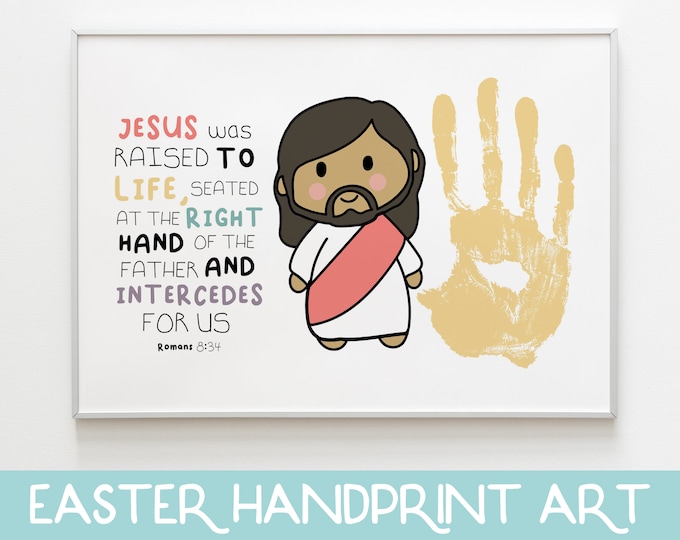 Easter Handprint Craft for Kid, Bible Verse Christian Printable ...