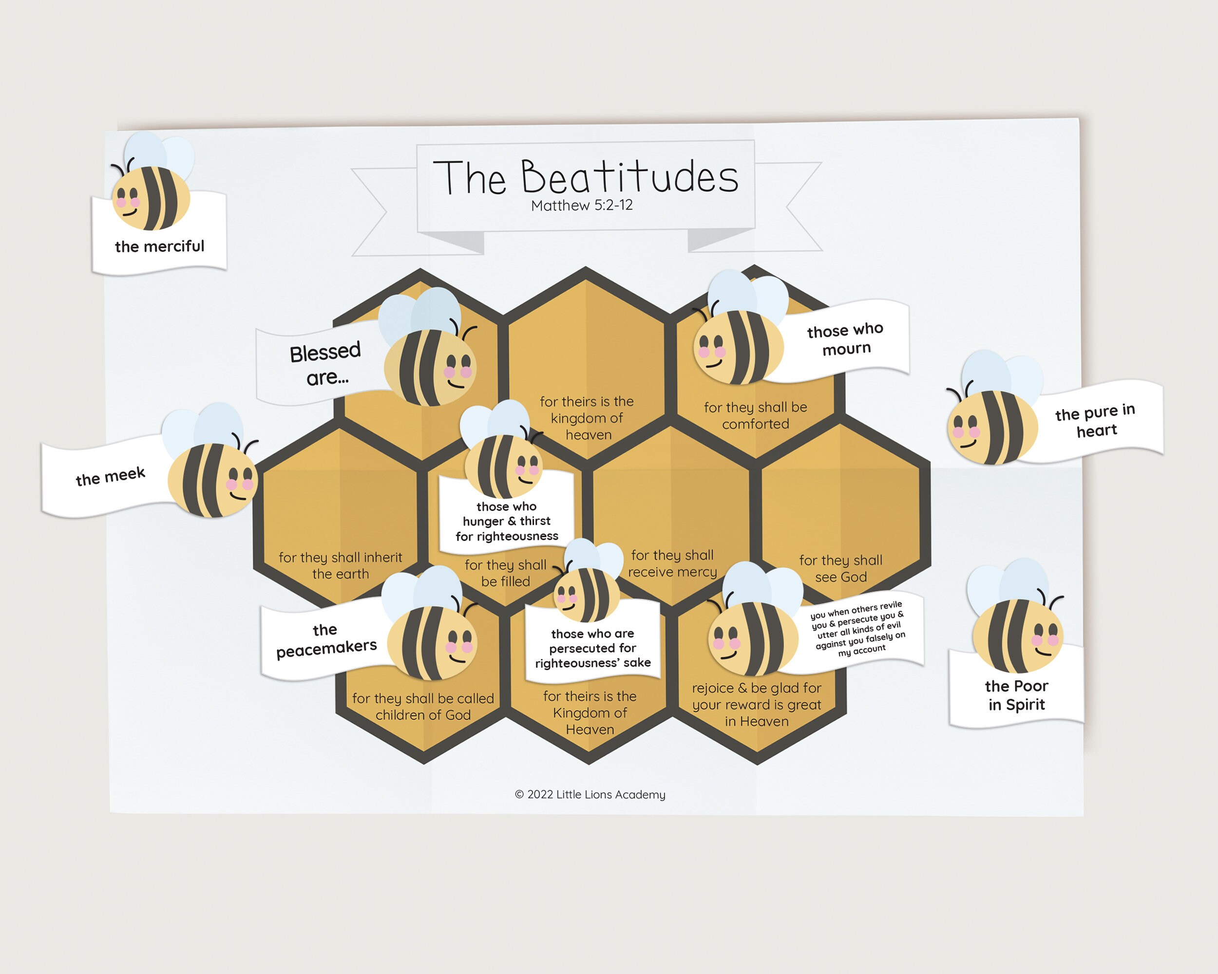 Beatitudes Kids Activity, Sermon on the Mount for Kids, Memory Verse ...