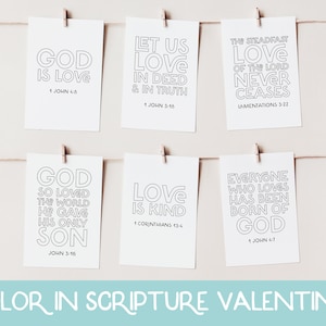 Valentines Day Coloring Card for Kids, Scripture Valentine Cards, Bible ...