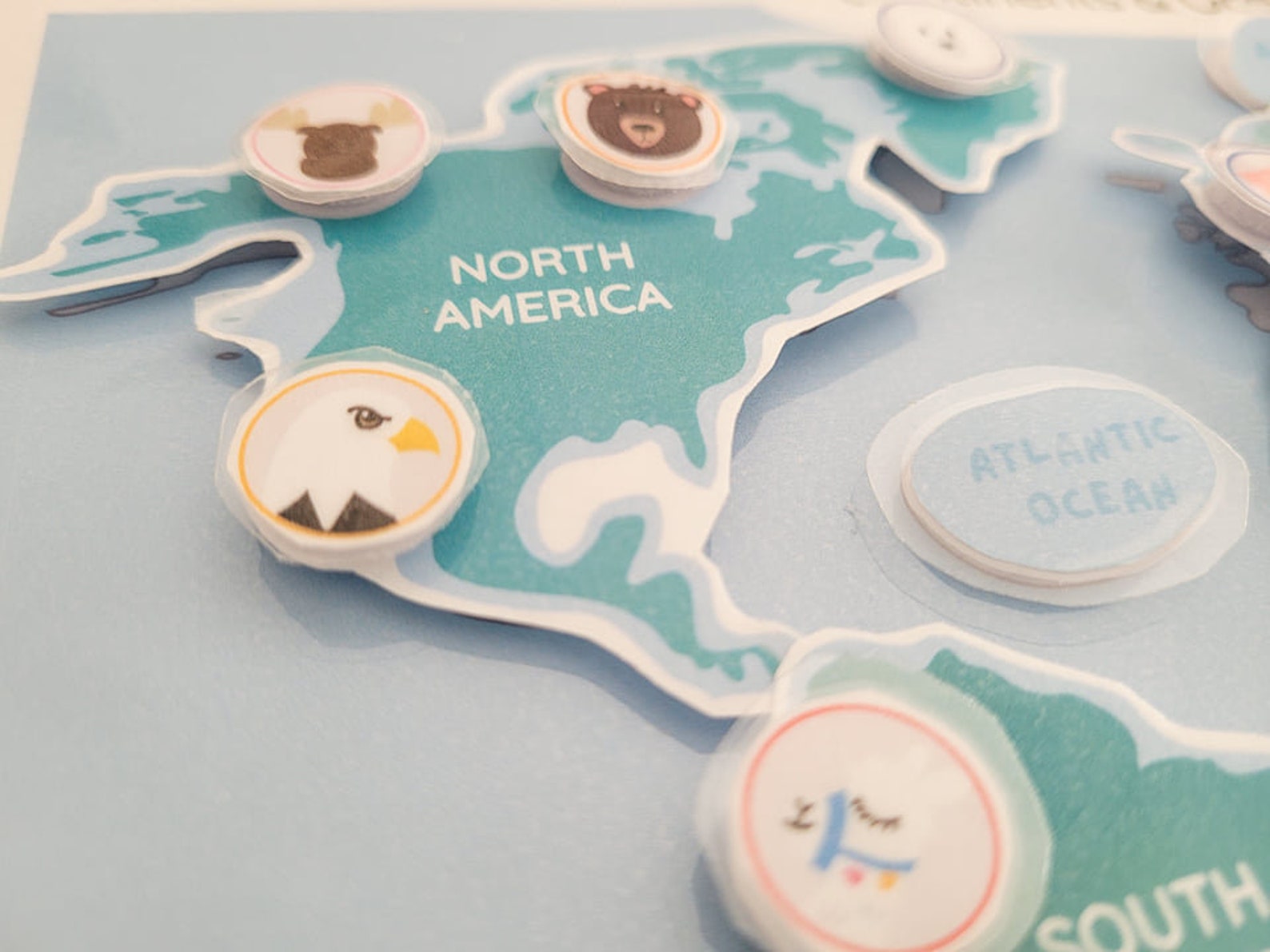 Continents Matching Game World Map Puzzle for Kids - Etsy Canada
