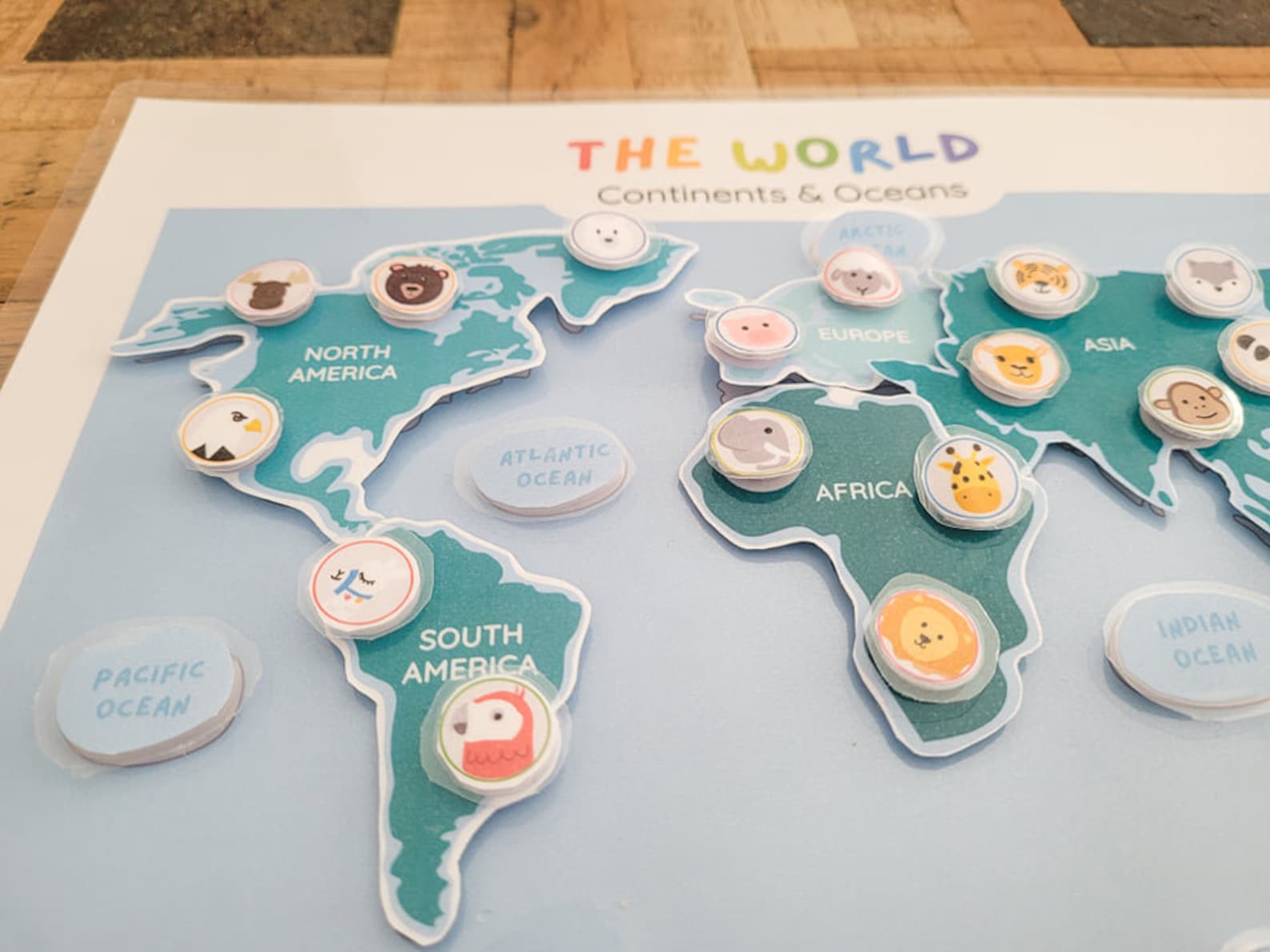 Continents Matching Game World Map Puzzle for Kids - Etsy Canada