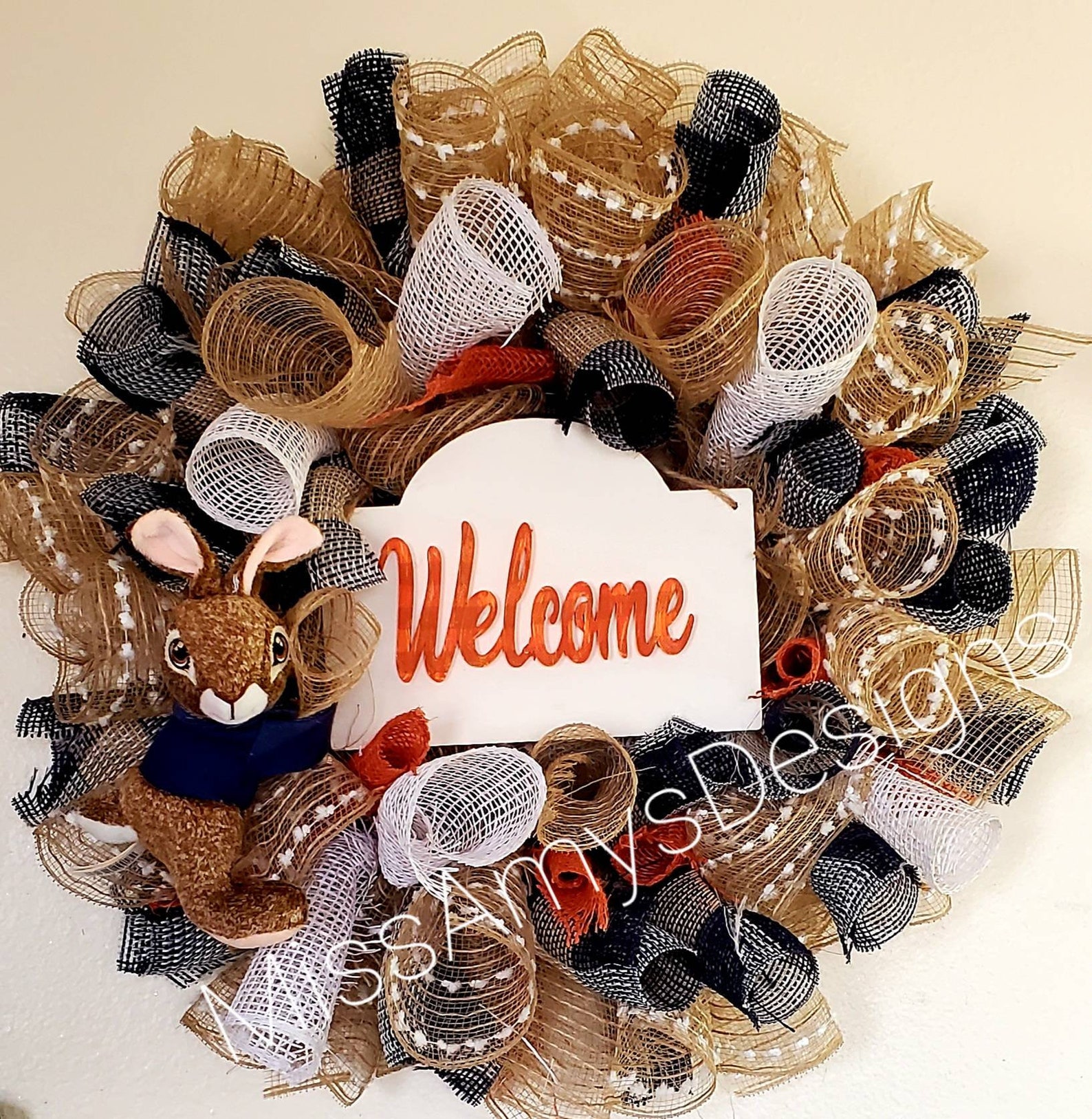 Peter Rabbit Welcome Wreath. FREE PRIORITY SHIPPING - Etsy
