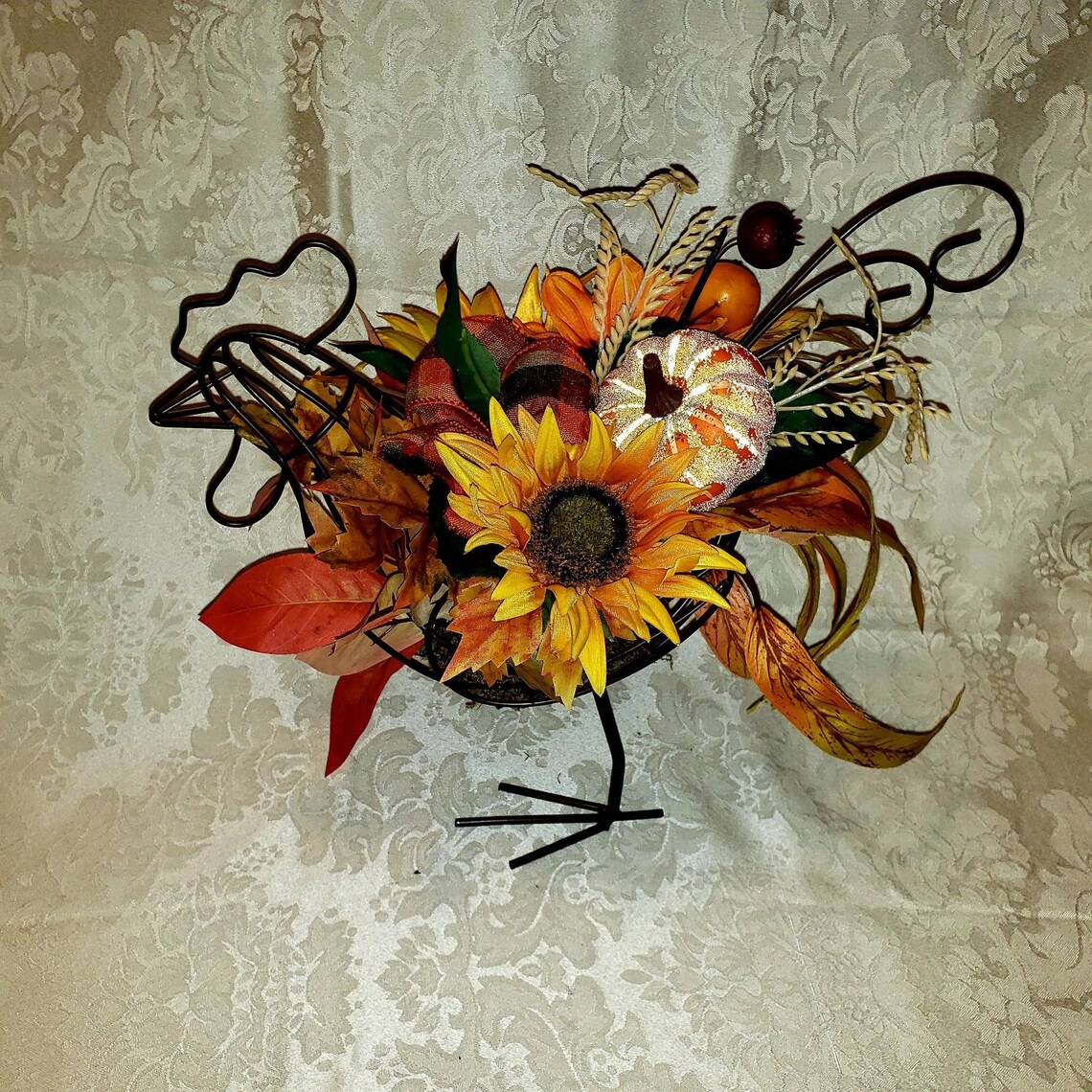 Metal Chicken Fall Centerpiece - Etsy