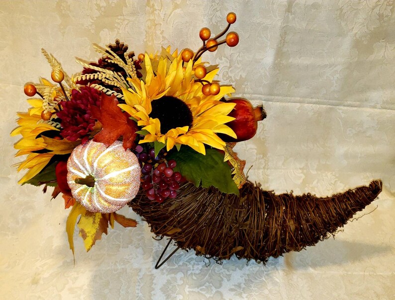 Cornucopia Fall Floral Centerpiece - Etsy