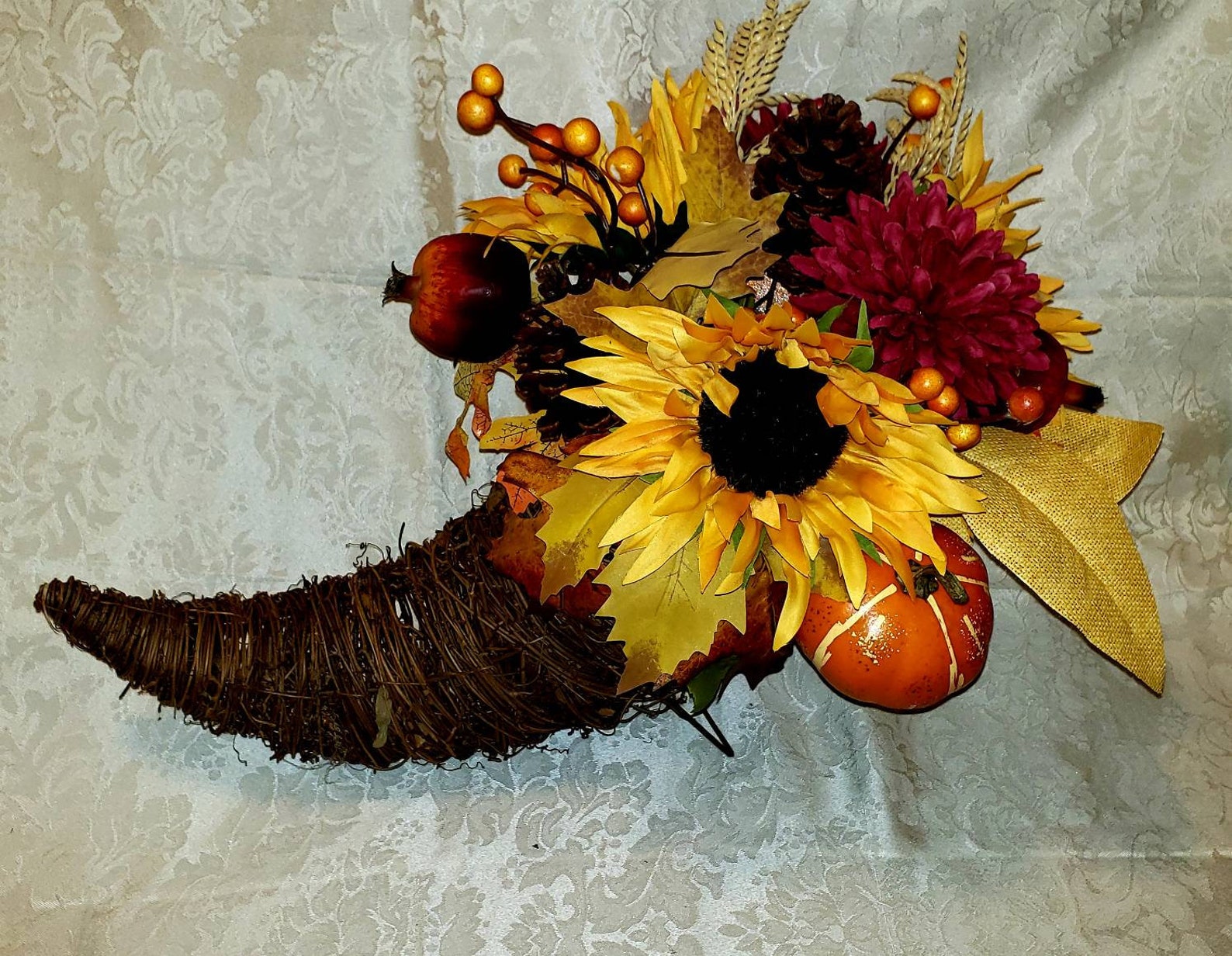 Cornucopia Fall Floral Centerpiece | Etsy