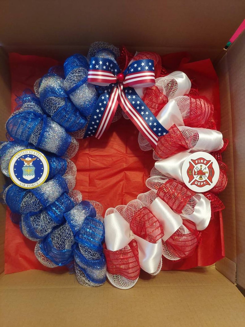 Airforce Fire Fighter Split Wreath - Etsy