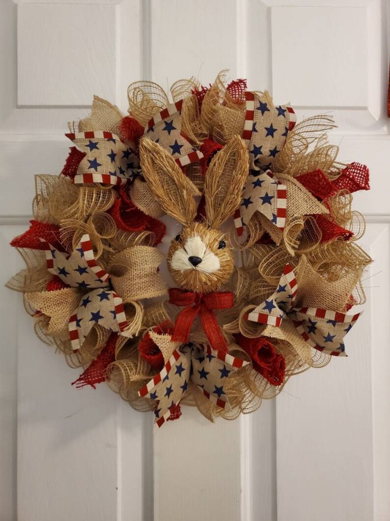Patriotic Bunny Wreath - Etsy