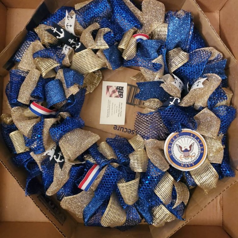 Navy Wreath - Etsy