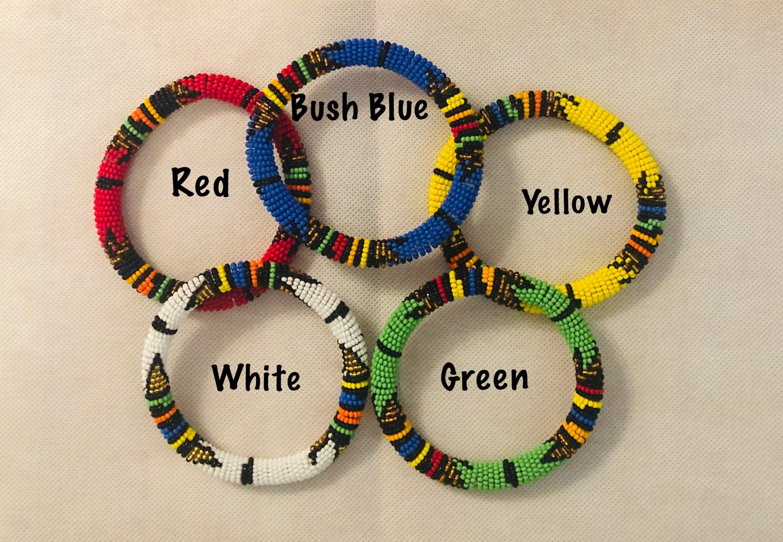 African Zulu Beaded Bracelets - Etsy