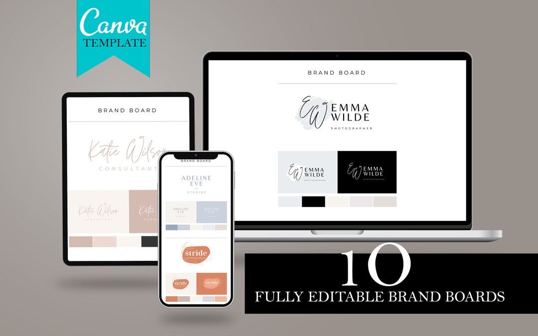 Editable Brand Boards | Logo Design |brand Board Template Canva ...