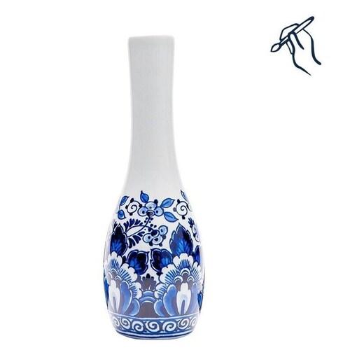 Modern Delft Blue Hand-painted Porcelain Ball Vase With - Etsy