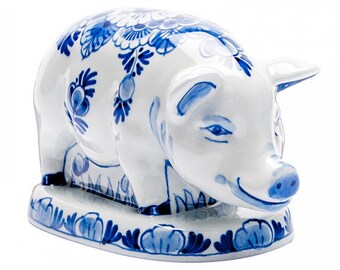 Delft Blue Belly Vase With Floral Design by Heinen Delfts - Etsy