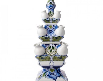 Tulip Vase Three-piece Pyramid Style Delft Blue Hand-painted | Etsy