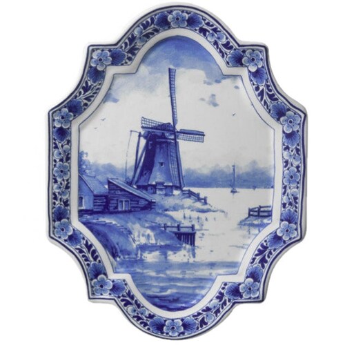 Delft Blue Plate With Fish Swimming Away Porcelain Wall - Etsy