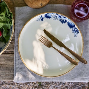 Set of 4 Delft Blue Dinner Plates With a Rustic Rim and Delft Blue ...