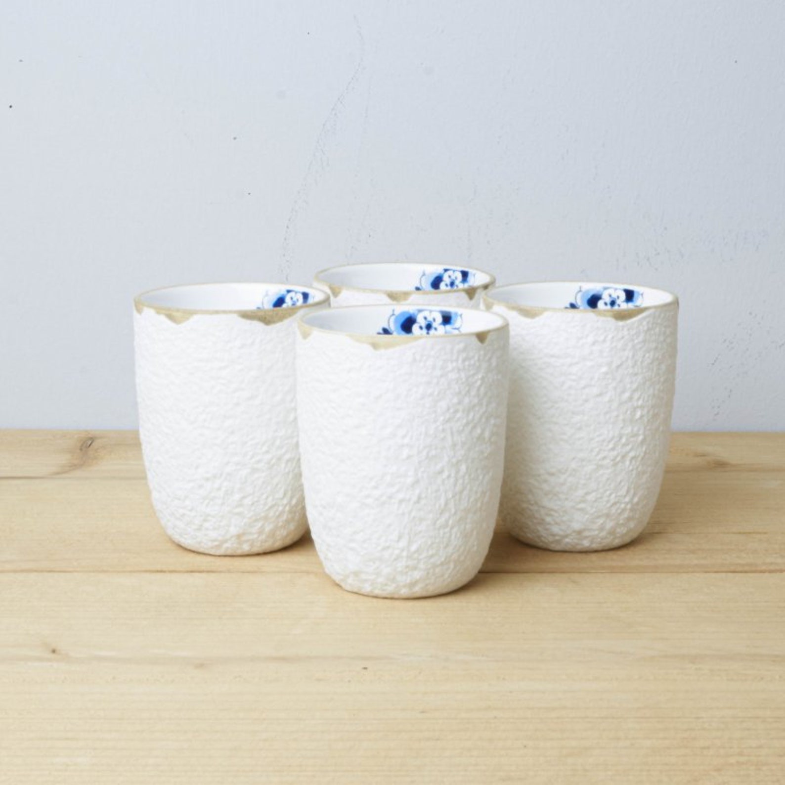 Set of 4 Cappuccino Mugs Delft Blue Porcelain - Etsy